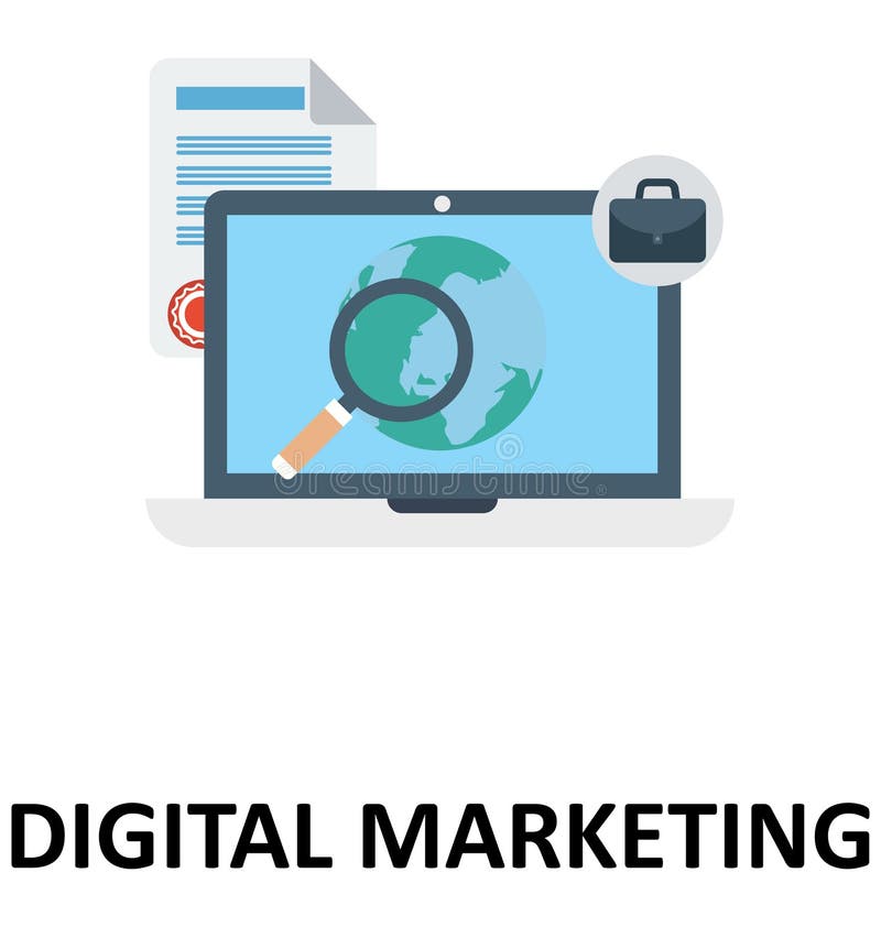 Digital Marketing Isolated Color Vector Illustration Icon Stock ...