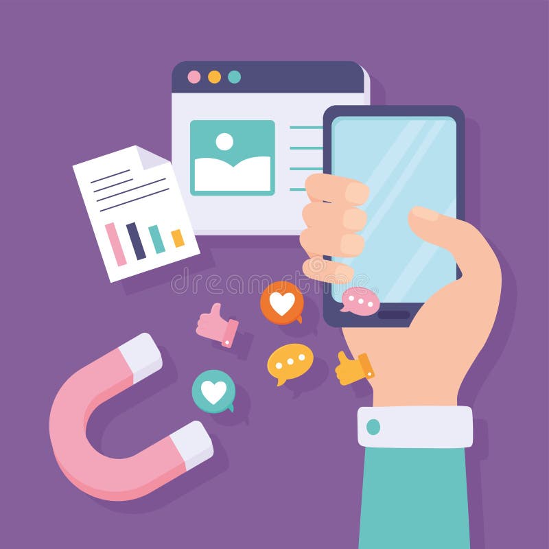 Digital Marketing and Management Stock Vector - Illustration of vector ...