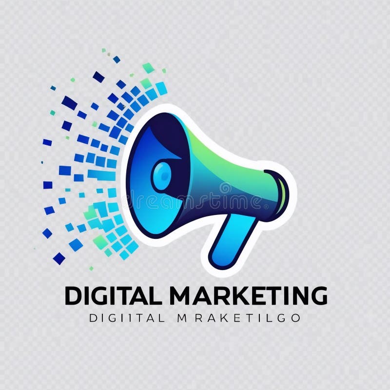 Digital Marketing with Megaphone Graphic Design Icon Stock Illustration ...