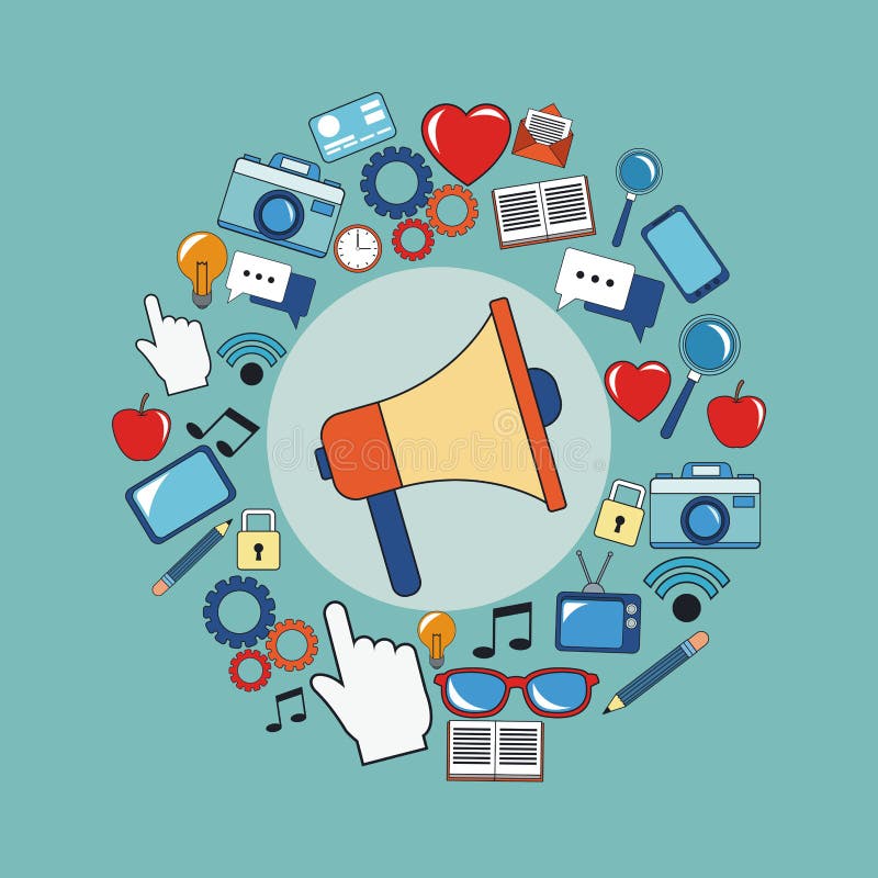 Digital Marketing Megaphone Social Media Image Stock Vector ... Digital Marketing Megaphone Social Media Image Stock Vector ...