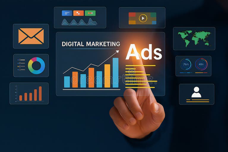 Digital Marketing and Online Advertising Concept with Data ...