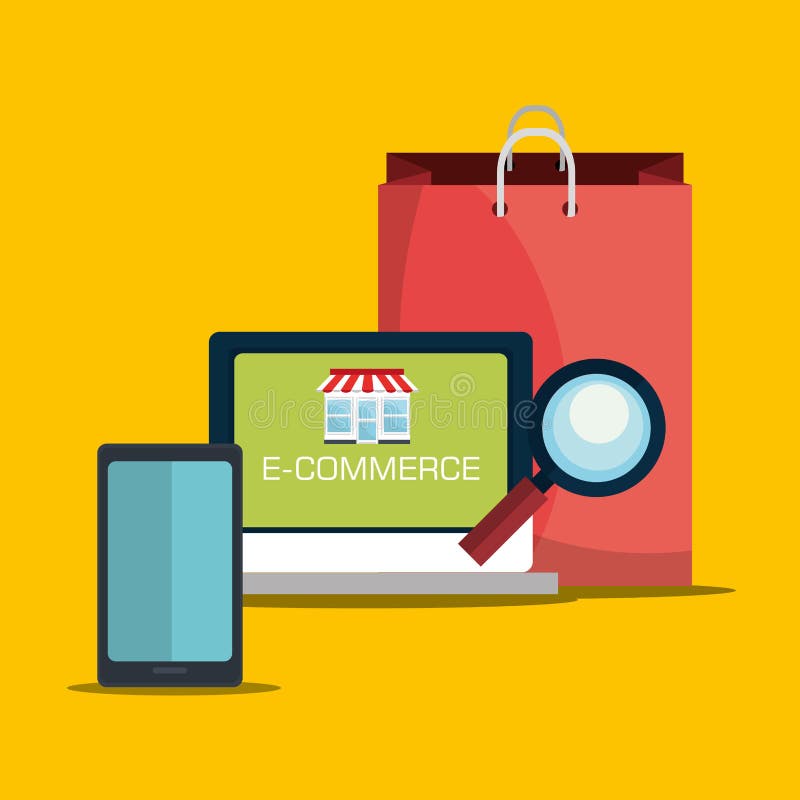 Digital Marketing and Online Sales Stock Vector - Illustration of ...