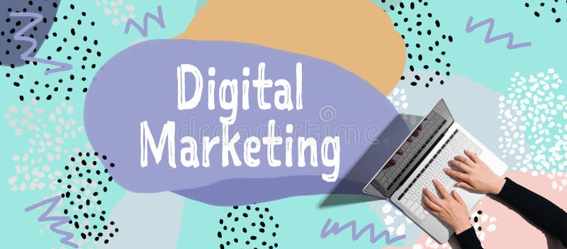 Digital Marketing with Person Using Laptop Stock Photo - Image of ...