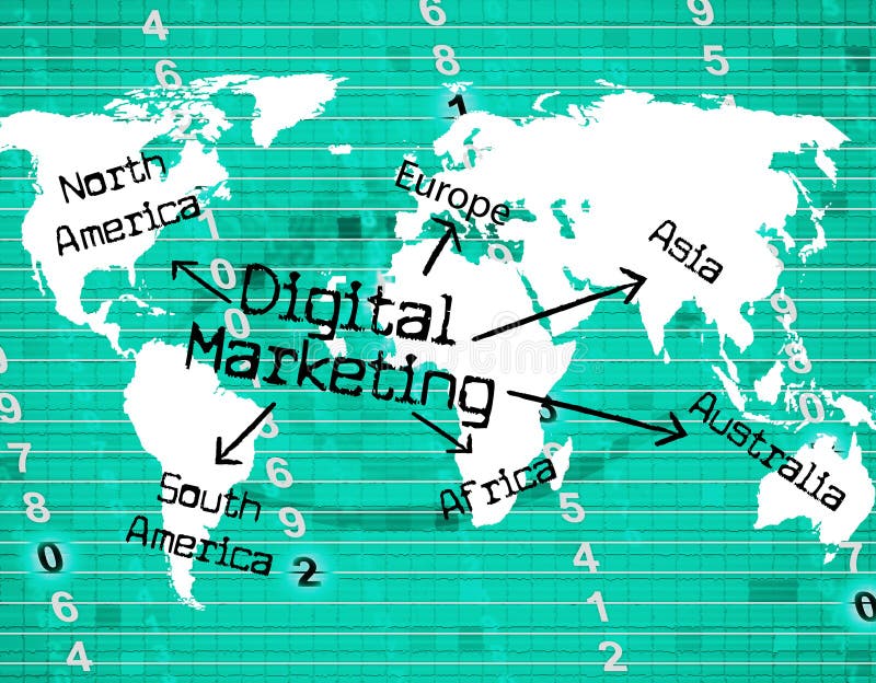 Digital Marketing Represents High Tec and Computer Stock Illustration ...