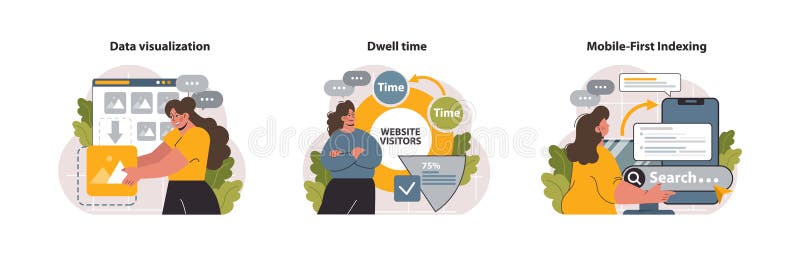 Digital Marketing Set. Marketing Strategy Development Innovative ...