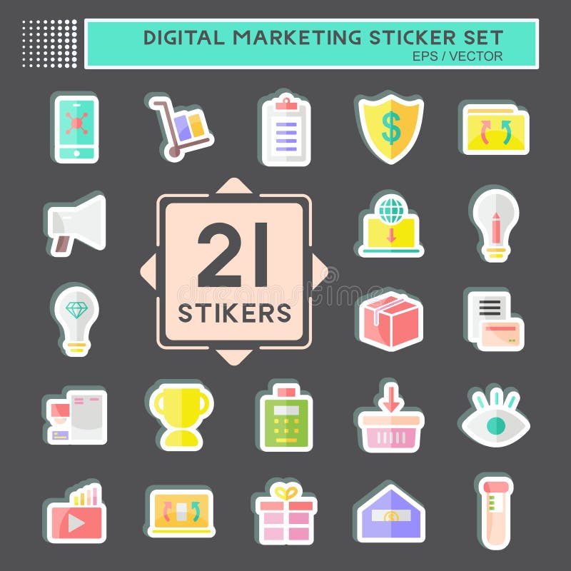 Digital Marketing Sticker Set. Suitable for Web Interface Symbol ...