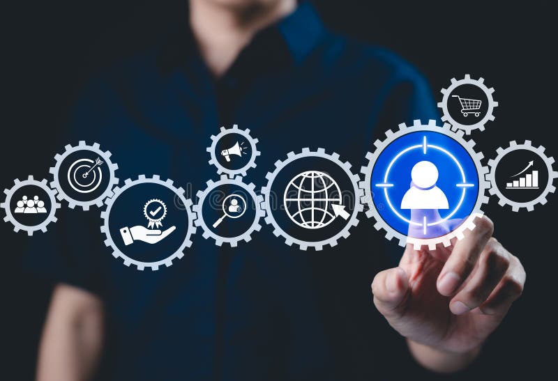 Digital Marketing Strategy and Customer Targeting Concept. a Person ...