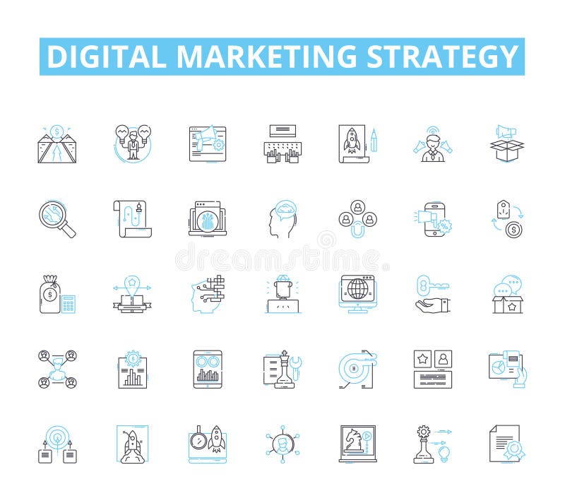 Digital Marketing Strategy Linear Icons Set. Analytics, Audience ...