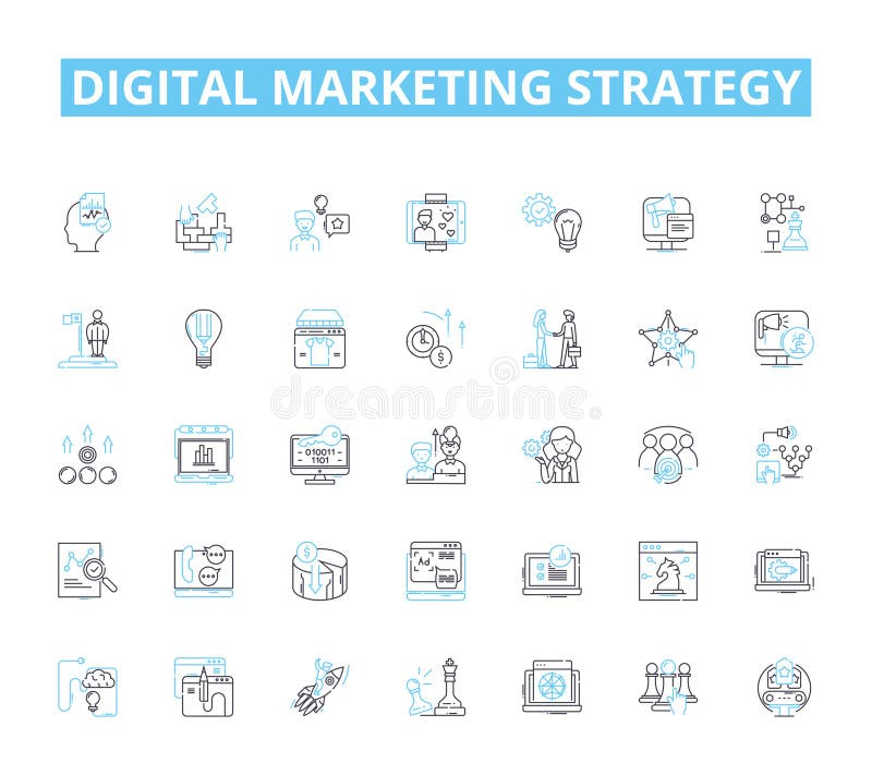 Digital Marketing Strategy Linear Icons Set. Analytics, Audience ...