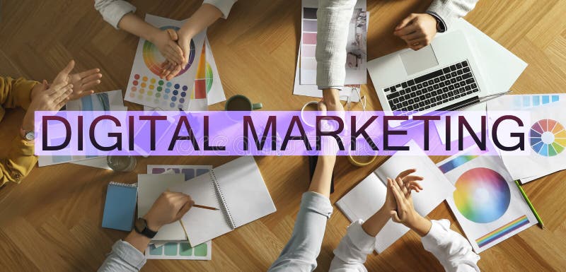 Digital Marketing Strategy. Team of Professionals Working Together at ...