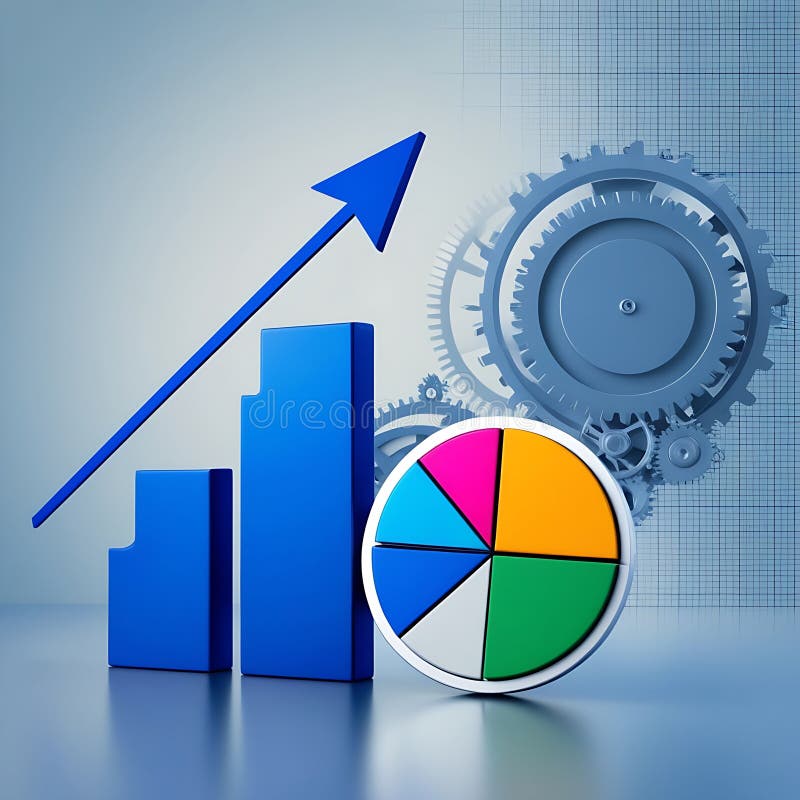 Digital Marketing Success with a Growth Chart Illustration Stock ...