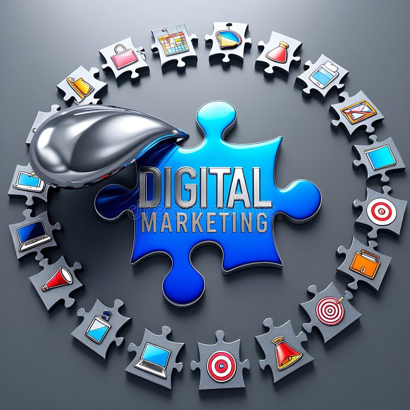 Digital Marketing Success with a Growth Chart Illustration Stock ...