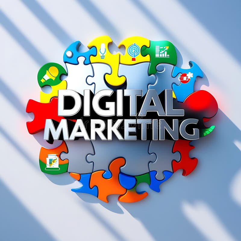 Digital Marketing Success with a Growth Chart Illustration Stock ...