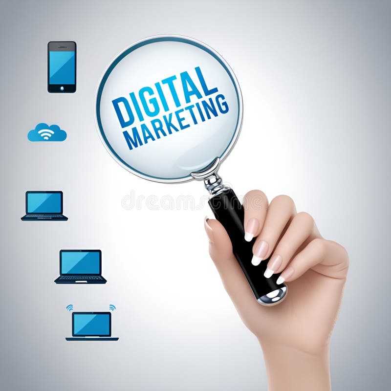 Digital Marketing Success with a Growth Chart Illustration Stock ...