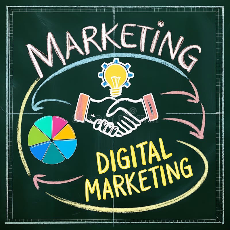 Digital Marketing Success with a Growth Chart Illustration Stock ...