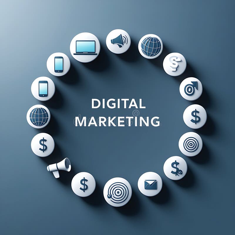 Digital Marketing Success with a Growth Chart Illustration Stock ...