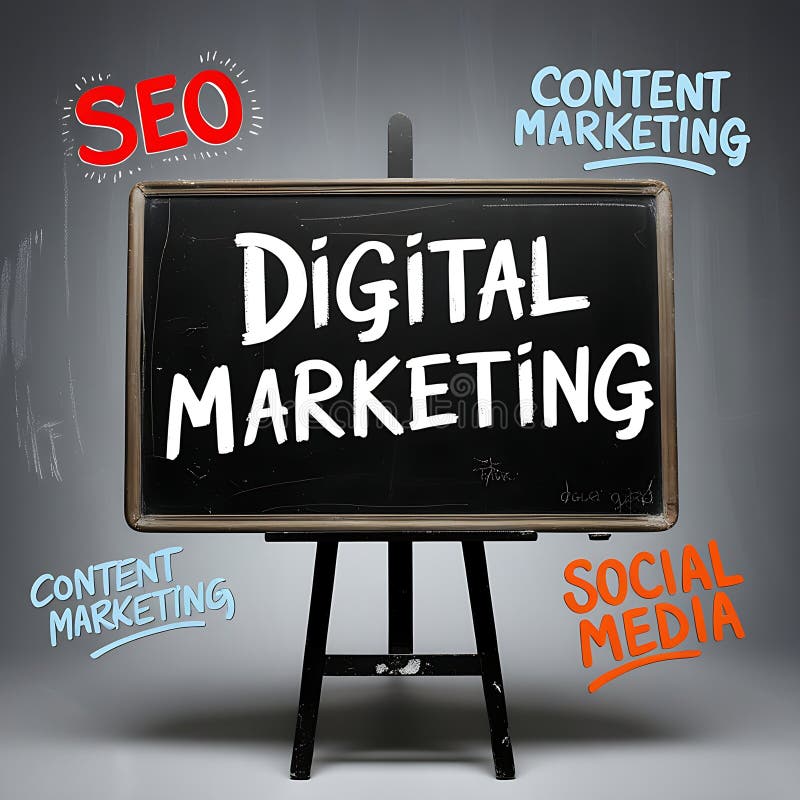 Digital Marketing Success with a Growth Chart Illustration Stock ...