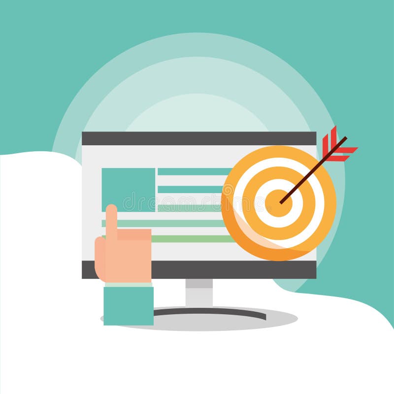 Digital marketing target stock vector. Illustration of design - 228838589