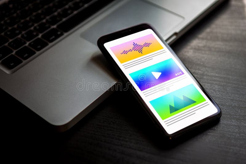 Digital Marketing and Target Native Advertising Closeup Concept on ...