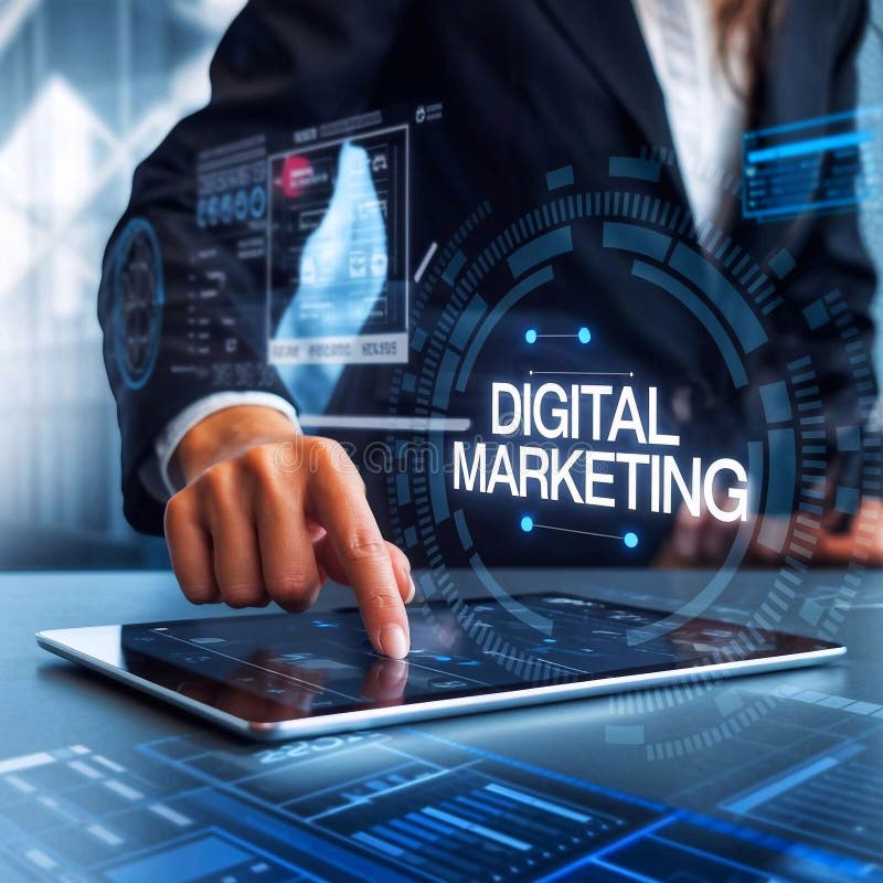 Digital Marketing Technology Concept on Virtual Screen. Business and ...