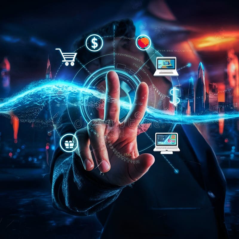 Digital Marketing Technology and Internet Advertising Concept ...