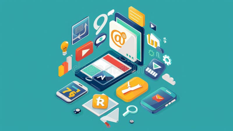 The Intersection of Digital Marketing and Technology Stock Illustration ...