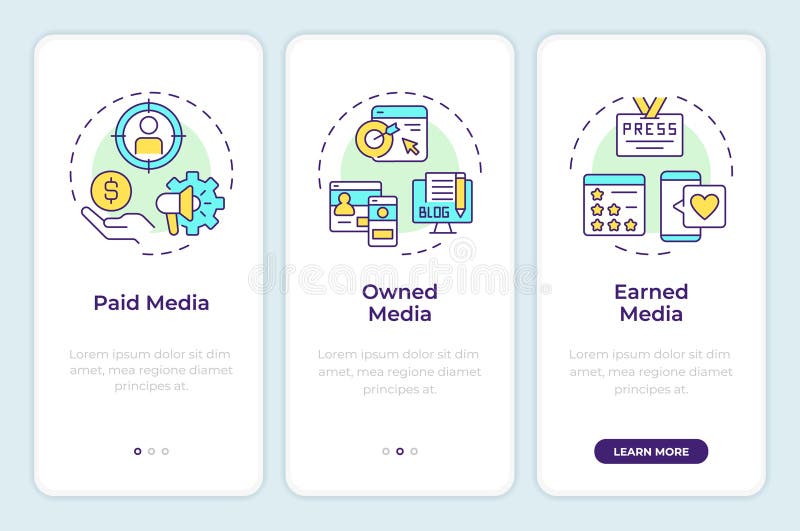 Digital Marketing Trifecta Onboarding Mobile App Screen Stock Vector ...