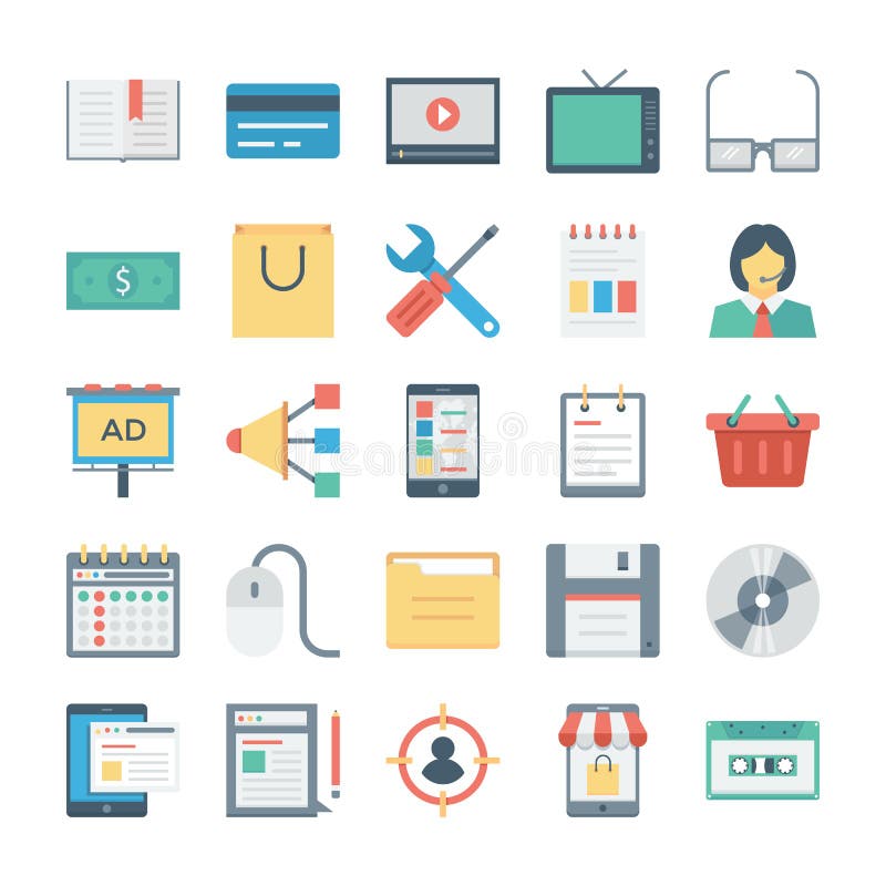 Digital Marketing Vector Icons 2 Stock Illustration - Illustration of ...