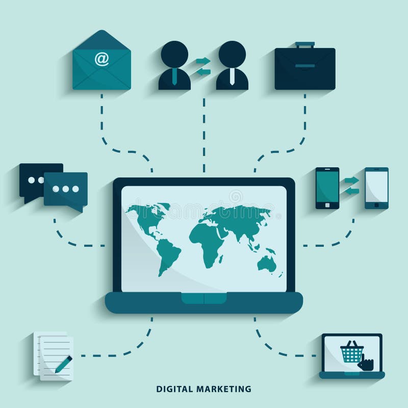 Digital Marketing. Vector Illustration Decorative Design Stock Vector ...