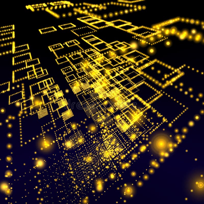 Digital Matrix Abstract Art Stock Illustration - Illustration of future ...