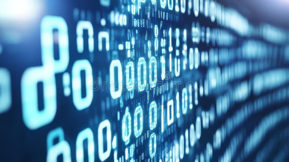 Digital Matrix Background with Green Binary Code and Patterns Stock ...