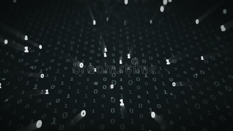 Digital Matrix of Binary Code Symbols 3D Render Stock Illustration - Illustration of code ...