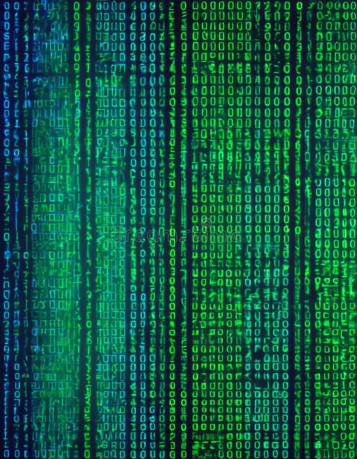 Digital Matrix Code Cascade Stock Image - Image of futuristic, green ...