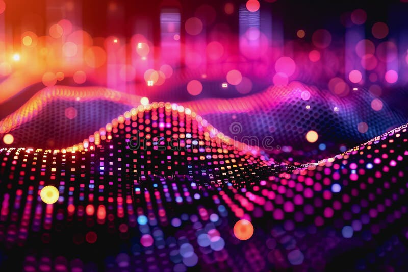 Digital Matrix Data Waveform on Music Dynamic Wave Abstract Concept ...