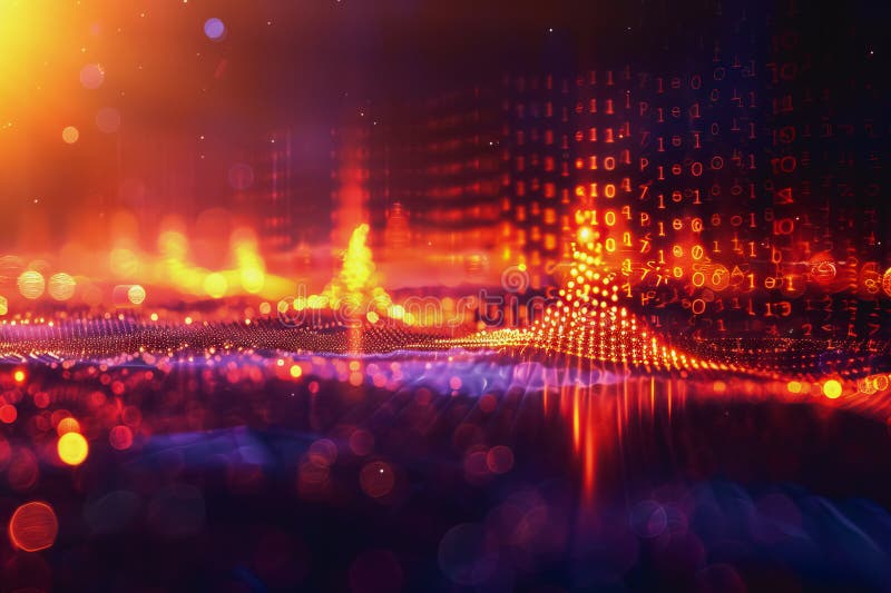 Digital Matrix Data Waveform on Music Dynamic Wave Abstract Concept ...