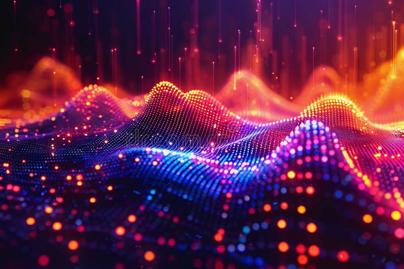 Digital Matrix Data Waveform on Music Dynamic Wave Abstract Concept ...