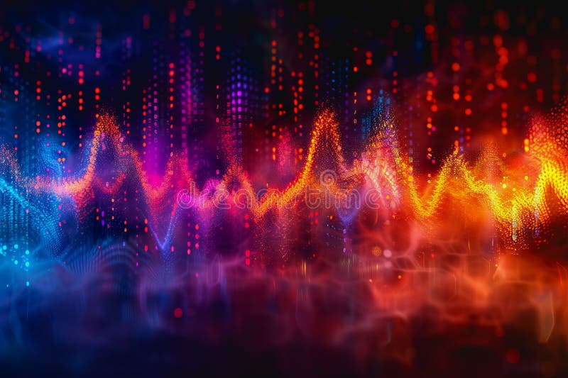 Digital Matrix Data Waveform on Music Dynamic Wave Abstract Concept ...