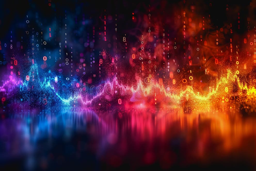 Digital Matrix Data Waveform on Music Dynamic Wave Abstract Concept. Stock Image - Image of data ...