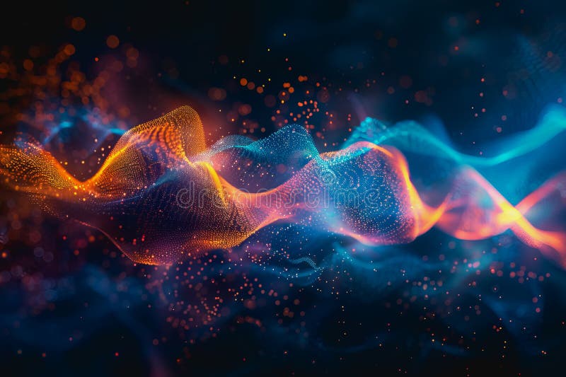 Digital Matrix Data Waveform on Music Dynamic Wave Abstract Concept ...