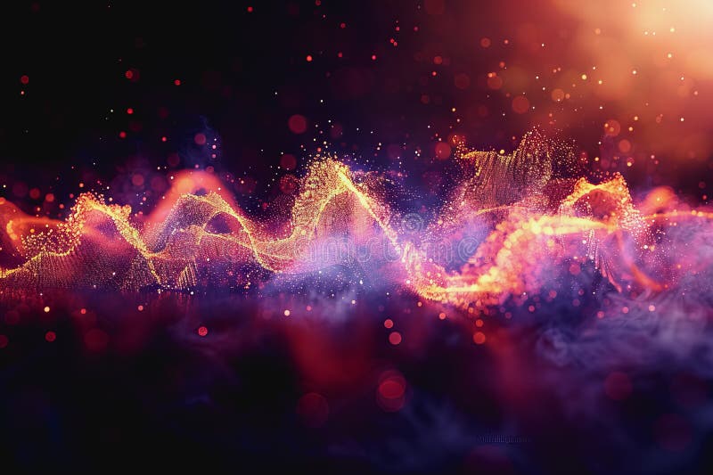 Digital Matrix Data Waveform on Music Dynamic Wave Abstract Concept ...