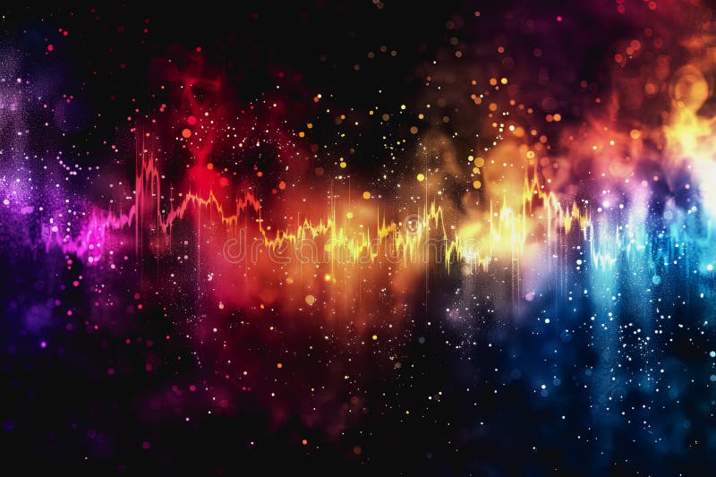 Digital Matrix Data Waveform on Music Dynamic Wave Abstract Concept ...