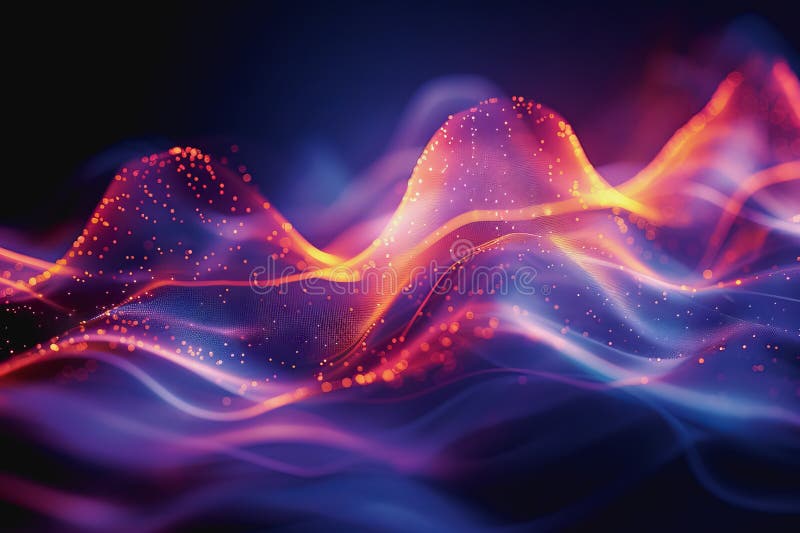 Digital Matrix Data Waveform on Music Dynamic Wave Abstract Concept ...