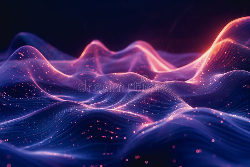 Digital Matrix Data Waveform on Music Dynamic Wave Abstract Concept ...