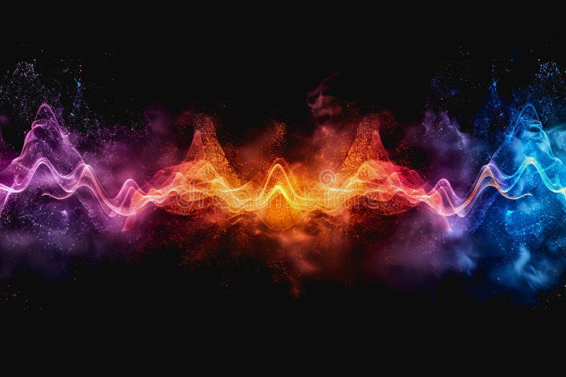 Digital Matrix Data Waveform on Music Dynamic Wave Abstract Concept ...