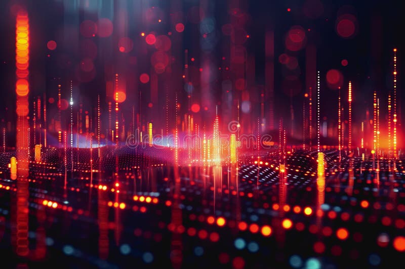 Digital Matrix Data Waveform on Music Dynamic Wave Abstract Concept ...