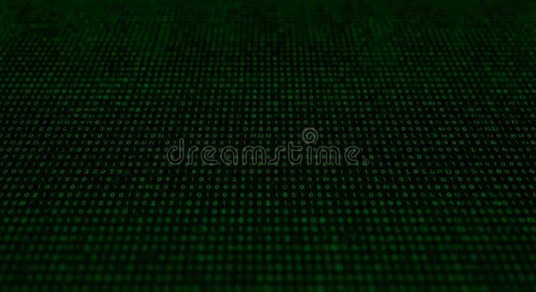 Digital Matrix Green Code Rain: Cybersecurity Data Stream Tech World Hi ...