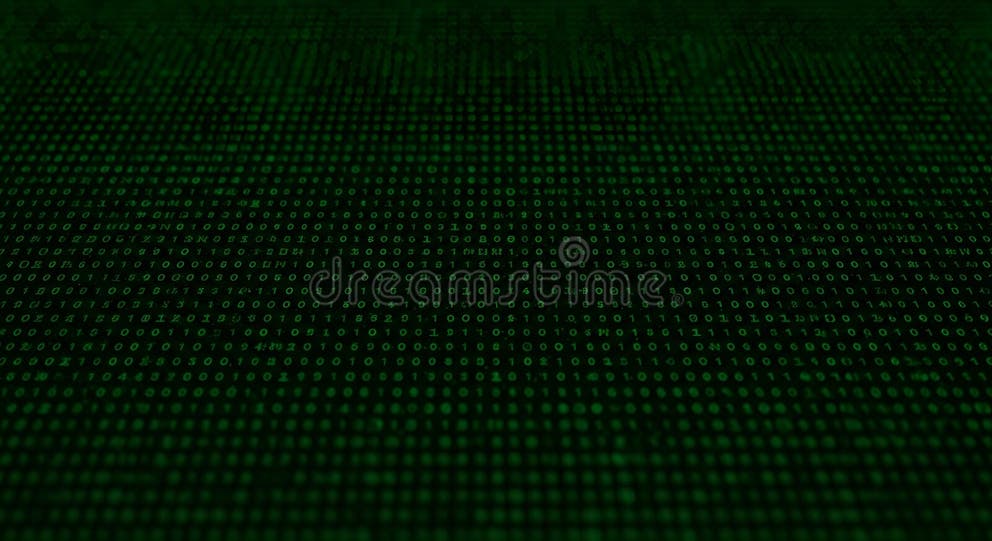 Digital Matrix Green Code Rain: Cybersecurity Data Stream Tech World Hi ...