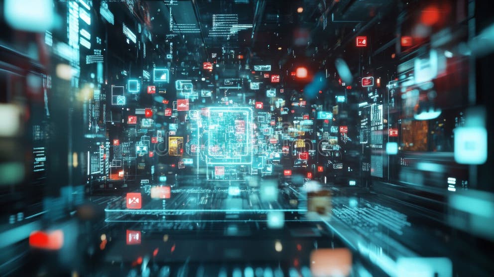 Digital Matrix of Information and Data in a Futuristic Cyberspace Stock ...