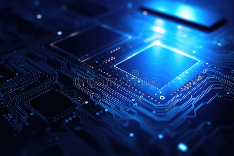 Digital Matrix Landscape. Generative AI. Stock Illustration ...