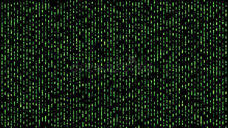 Digital Matrix Numbers Falling Down Green Stock Footage - Video of ...